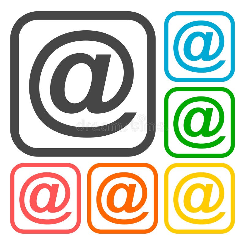 Email icons set stock vector. Illustration of buttons - 85240227