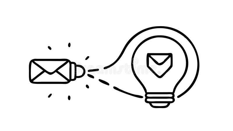 Email Idea Lightbulb, Communication Innovation Message, Vector Design ...