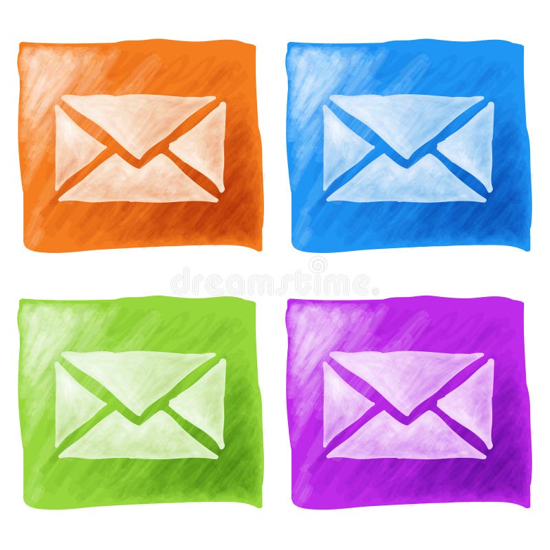 EMail-Ikone in Der Aquarellart. Vektor. Vektor Abbildung - Illustration ...
