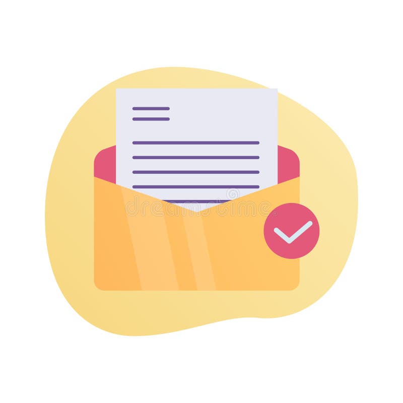 Email Inbox Checklist Icon with Modern Color Full and Fluid Shape Wave ...