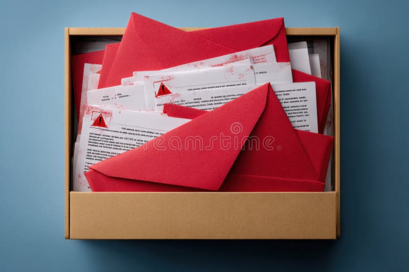 Email Inbox Displaying Scam Messages in Red Notifications with a Clean ...