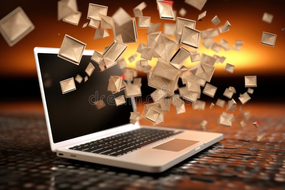 Email Inbox Full Animation Concept Stock Illustration - Illustration of ...