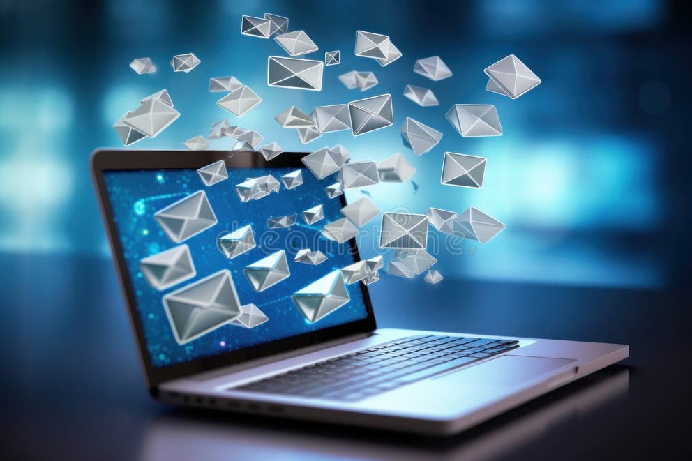 Email Inbox Full Animation Concept Stock Illustration - Illustration of ...