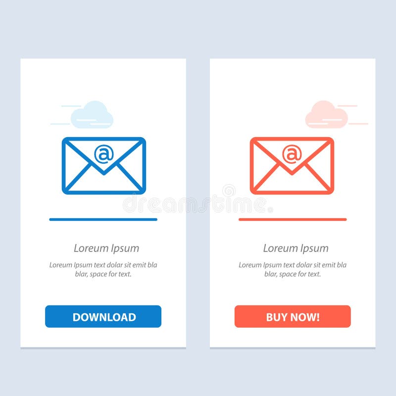 Email, Inbox, Mail Blue and Red Download and Buy Now Web Widget Card ...