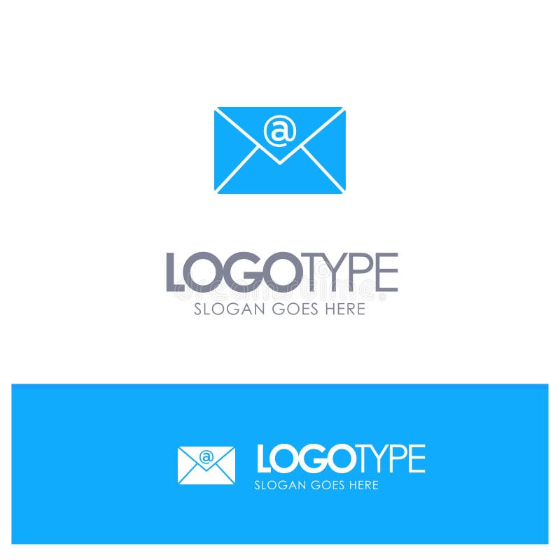Email, Inbox, Mail Blue Solid Logo with Place for Tagline Stock Vector ...