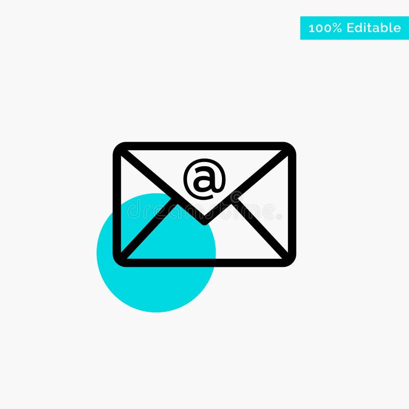 Email, Inbox, Mail Turquoise Highlight Circle Point Vector Icon Stock ...