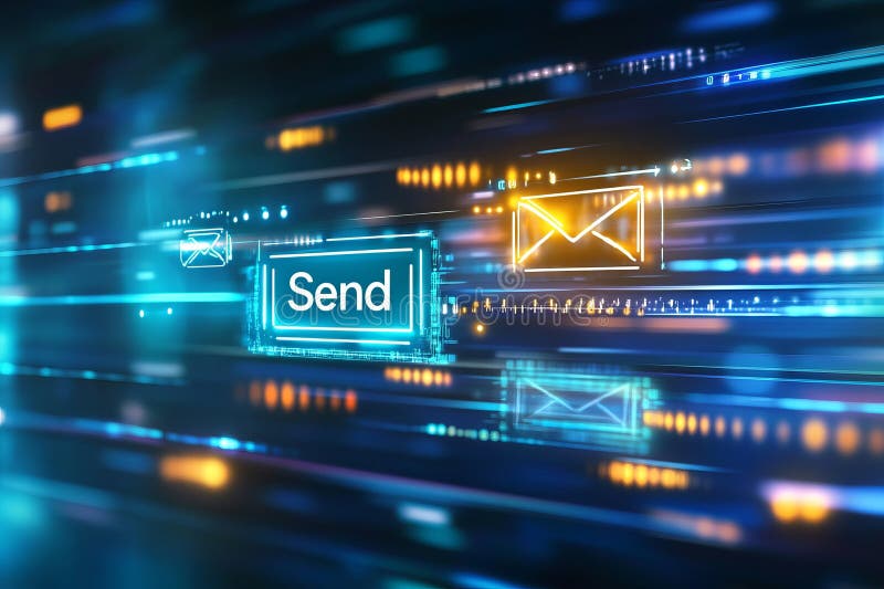 Email Interface with a Clicked Send Button and Progress Bar Showing ...