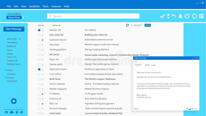 Email Interface. Client Mail List. Web Design Template. Online Message ... Email Interface. Client Mail List. Web Design Template. Online Message ...
