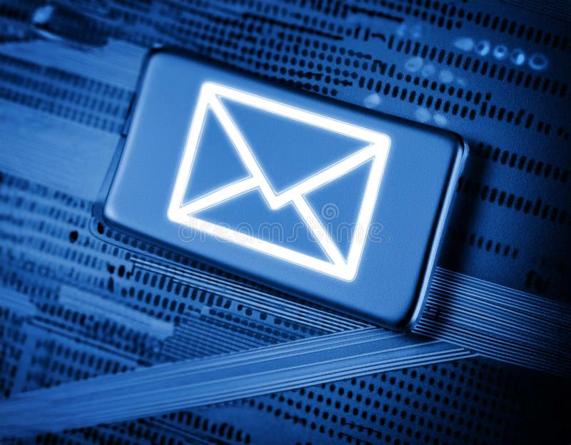 Email Interface on a Computer Screen, Illustrating Digital ...