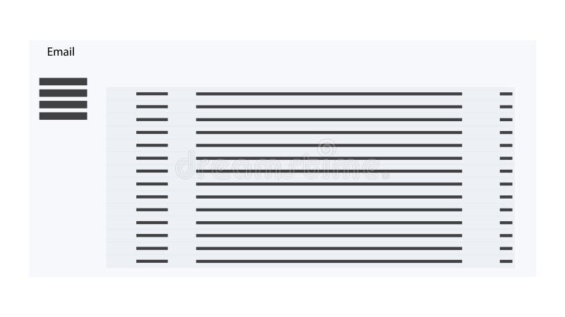 Email Interface Layout, Email Template. Vector Stock Vector ...