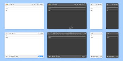 Email Interface. Mail Client New Message Window User Interface, Desktop ...