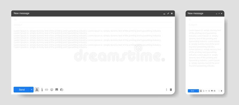 E-mail Blank Template Internet Mail Frame Interface for Mail Message ...