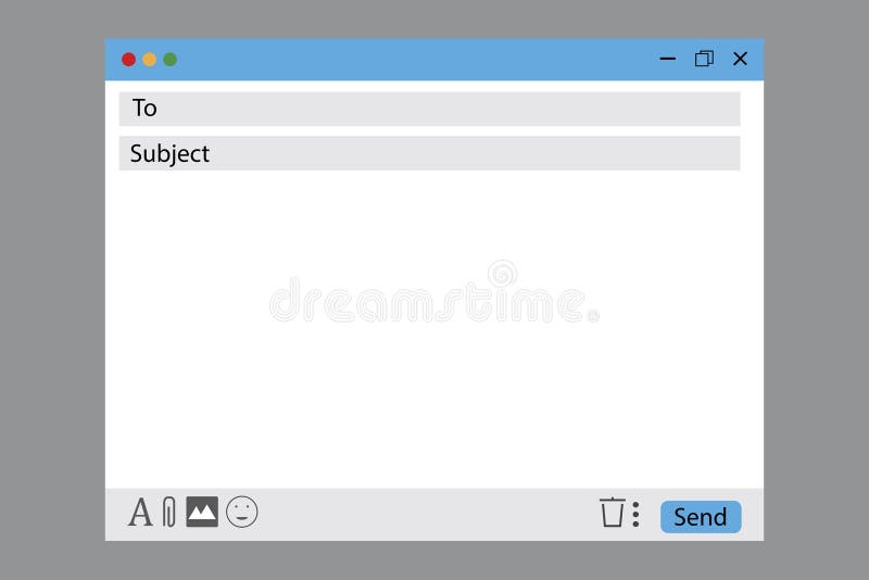 Email Interface. Web Browser Window. App Interface Template. Vector ...