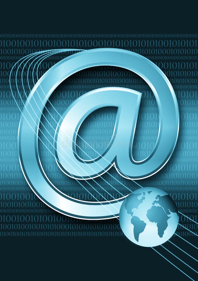 Internet Email Concept with 3d Globe Stock Illustration - Illustration ...