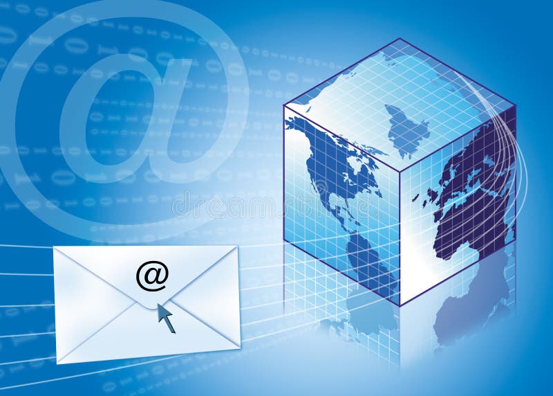 Internet Email Concept with 3d Globe Stock Illustration - Illustration ...