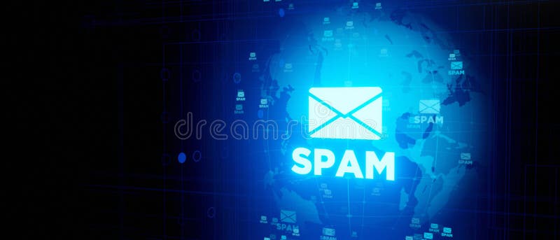 Email and Internet, Digital Network Spam Concept Illustration ...