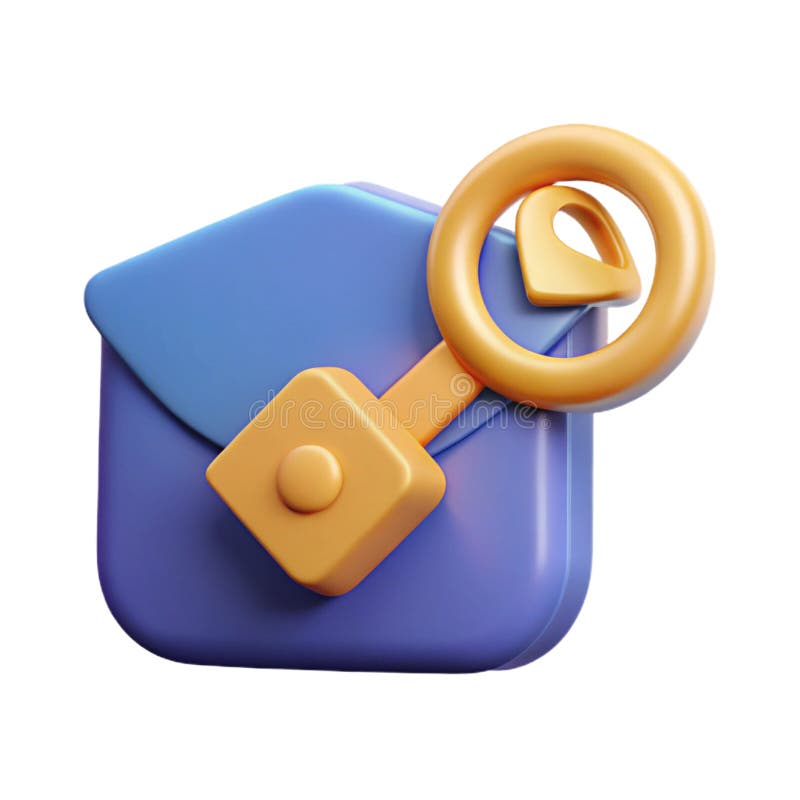 Email Key Protection 3D Icon for Secure and Encrypted Digital ...