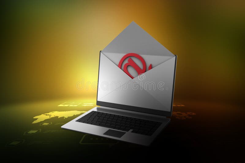 Email on laptop stock illustration. Illustration of screen - 9143060