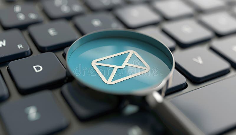 Email. Light Blue Button with Illustration of Envelope on Computer ...