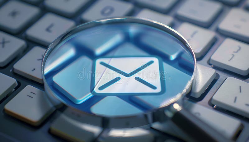 Email. Light Blue Button with Illustration of Envelope on Computer ...