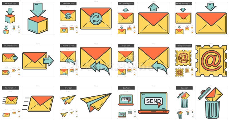 Email delete line icon. stock vector. Illustration of linear - 83915736