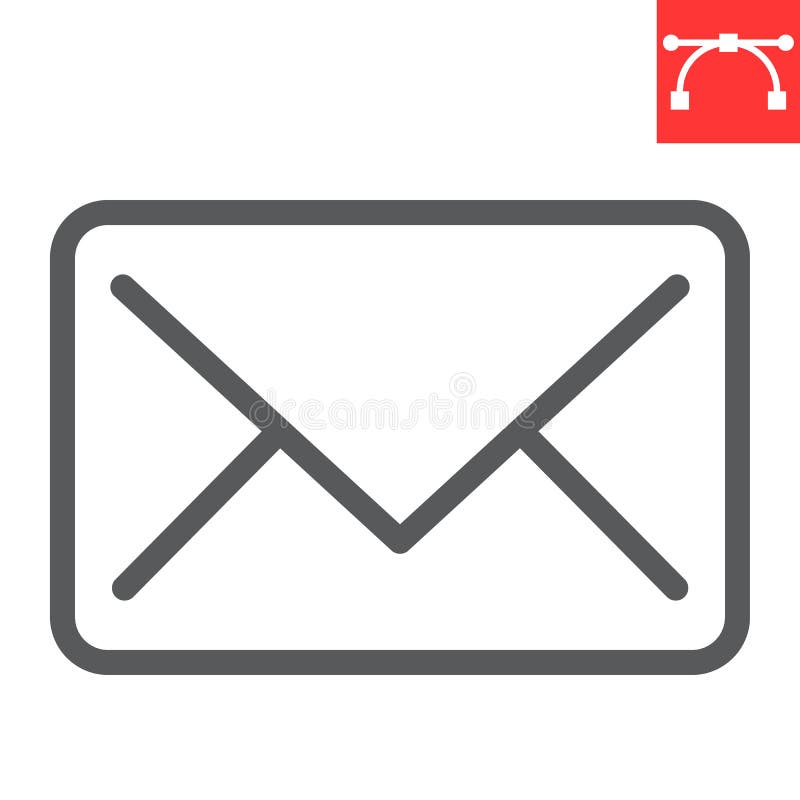 Email Line Icon, Ui and Button, Envelope Sign Vector Graphics, Editable ...