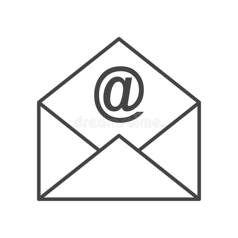 Email Line Icon Vector Isolated. Symbol of Message Send Stock ...