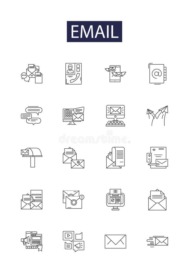 Email Line Vector Icons and Signs. E-mail, Correspondence, Newsletters ... Email Line Vector Icons and Signs. E-mail, Correspondence, Newsletters ...