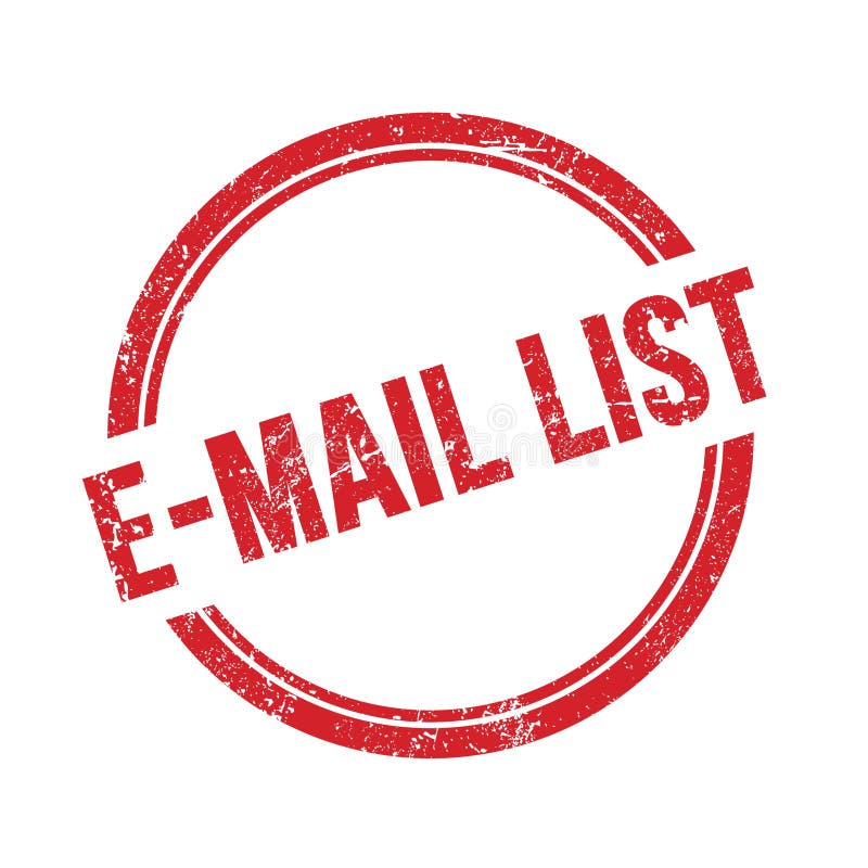 EMAIL LIST, Words on Red Round Stamp Sign Stock Illustration ...