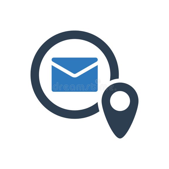 Email Location Icon stock vector. Illustration of mark - 378922058