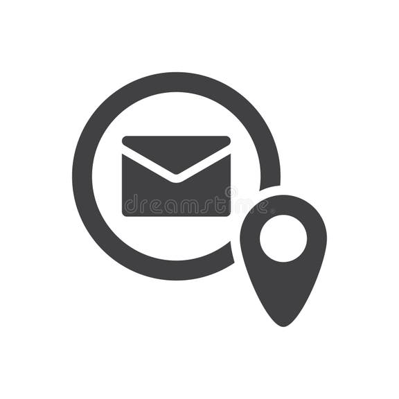 Email Location Icon stock illustration. Illustration of address - 394790144