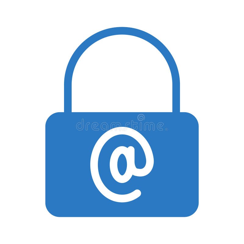 Email Lock Protection Envelop Encryption Single Isolated Icon with Dash ...