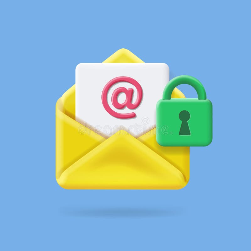 Email Lock Icon. Security Mail Symbol Stock Vector - Illustration of ...
