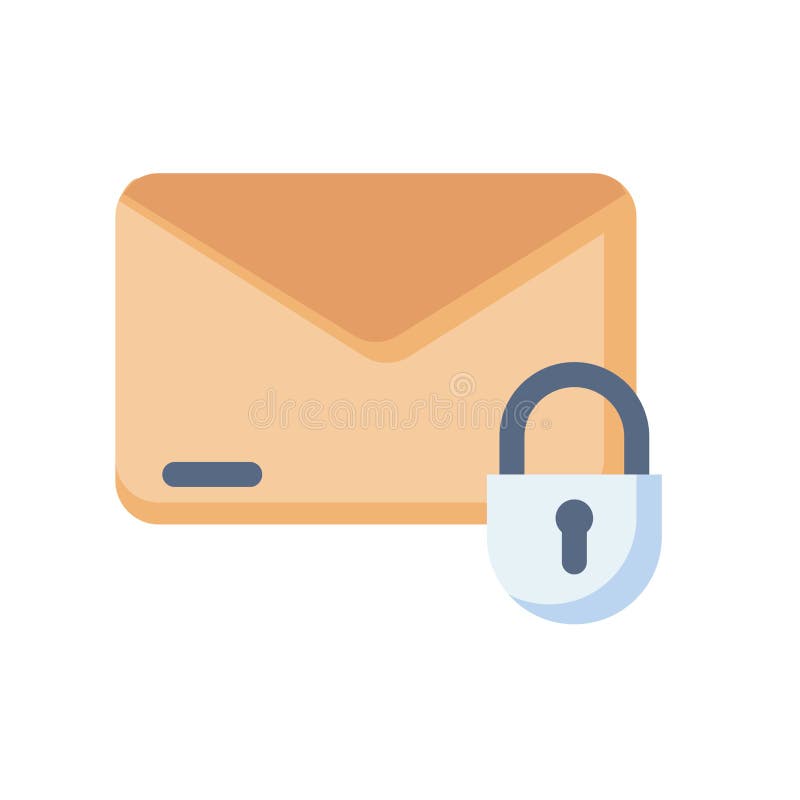 Email Lock Protection Envelop Encryption Single Isolated Icon with Flat ...