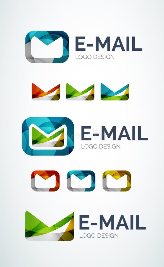 Email Logo Design Made of Color Pieces Stock Vector - Illustration of ...