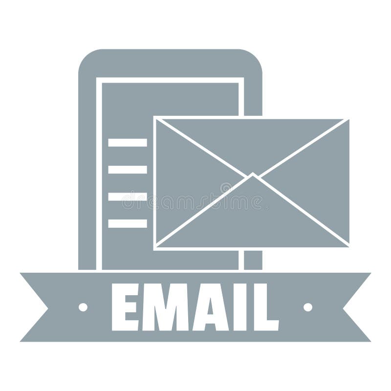 Email Logo, Simple Gray Style Stock Vector - Illustration of mailbox ...