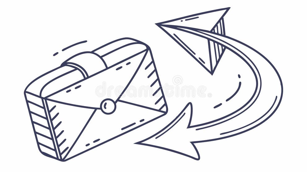 Email with Looping Arrow, Symbolizing Reply or Forward Functionality ...