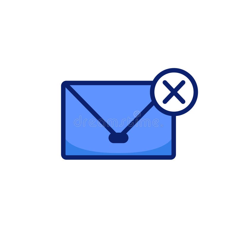 Email Mail Envelope Icon with Cross Mark Disapprove Symbol Vector Stock ...