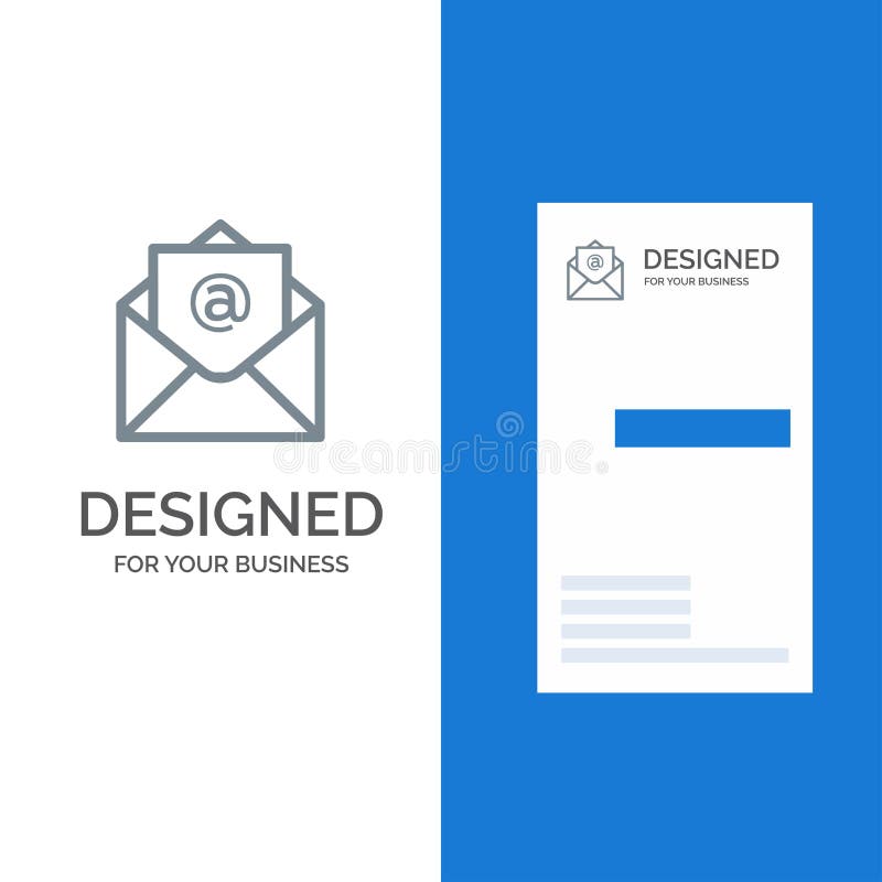 Email, Mail, Open Grey Logo Design and Business Card Template Stock ...