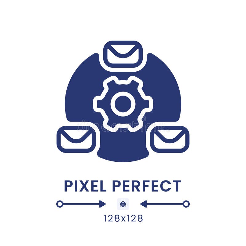 Email Management Black Solid Desktop Icon Stock Vector - Illustration ...