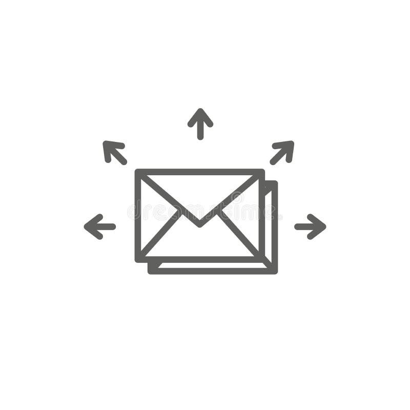 Email Marketing Campaigns Icon with Envelope Sent To Multiple ...