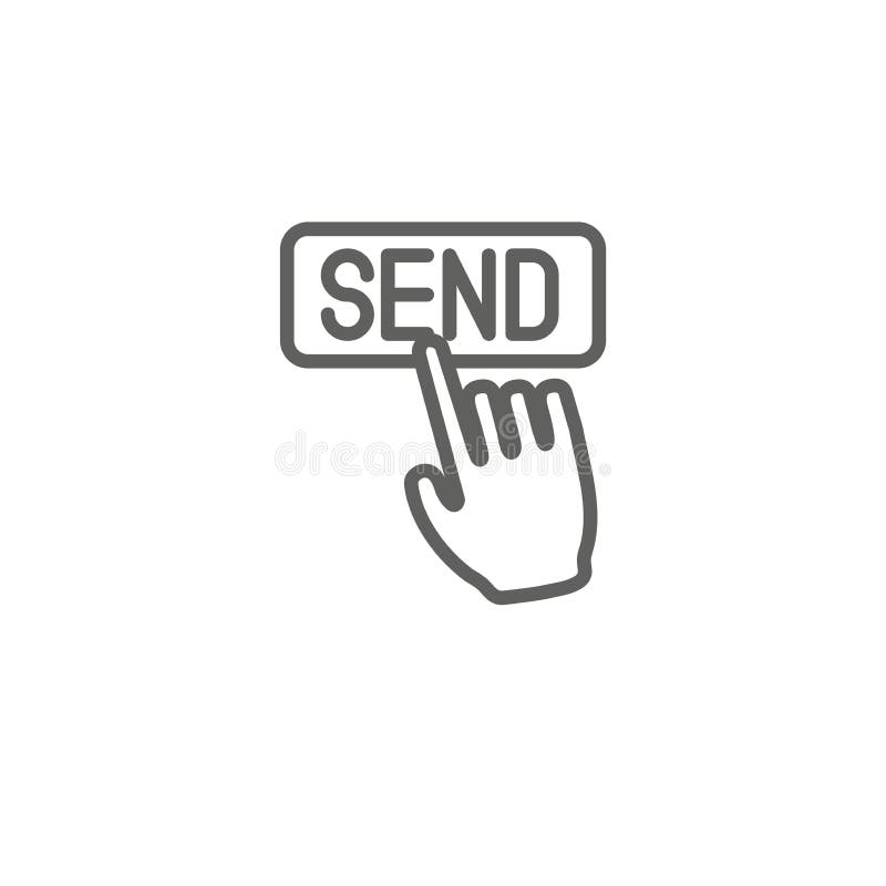 Email Marketing Campaigns Icon - Send Button Being Pushed Stock Vector ...