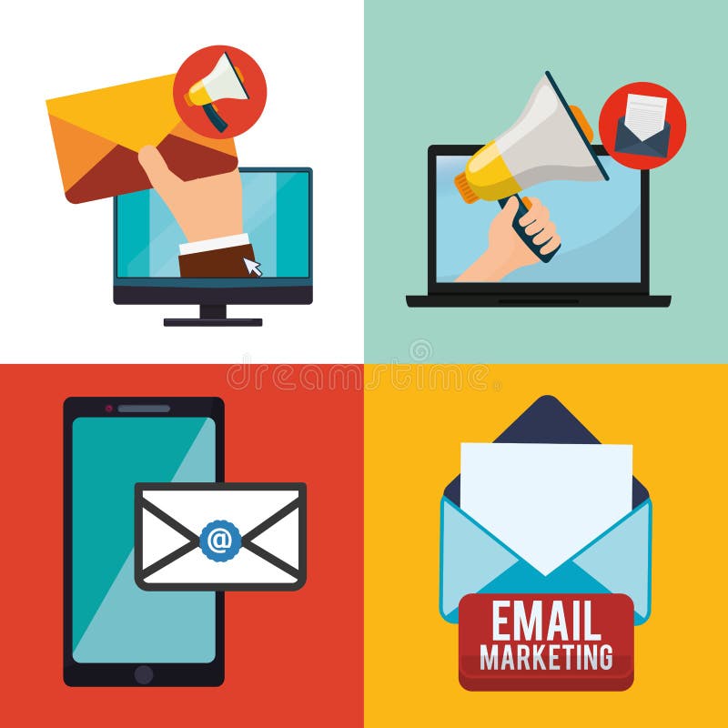 Email Marketing and Communication Media Design Stock Vector ...