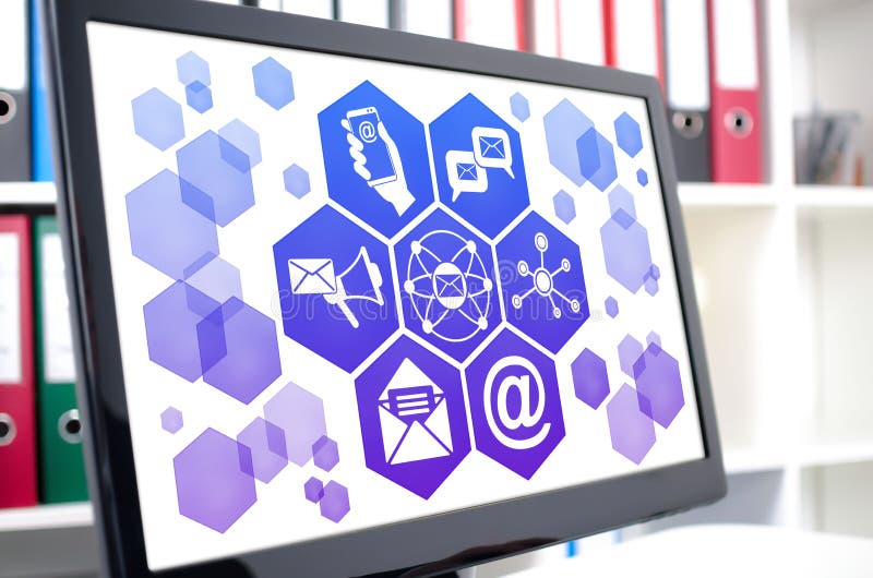 Email Marketing Concept on a Computer Screen Stock Photo - Image of ...