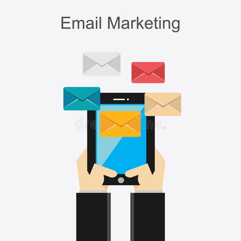 Email Marketing Concept Illustration. Stock Vector - Illustration of ...