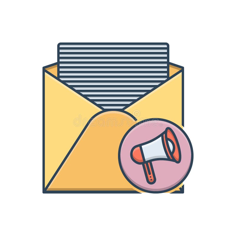 Color Illustration Icon for Email Marketing, Social and Media Stock ...