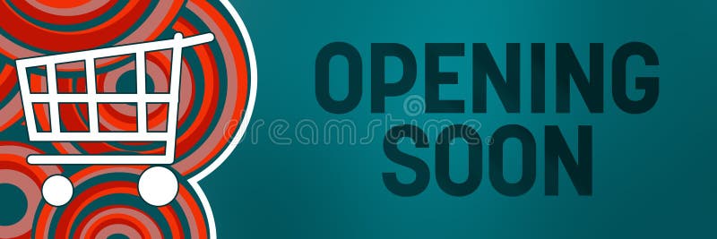 Opening Soon Circular Left Symbol Turquoise Text Stock Illustration ...