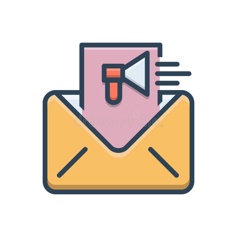 Color Illustration Icon for Email Marketing, Online and Publicity Stock ...