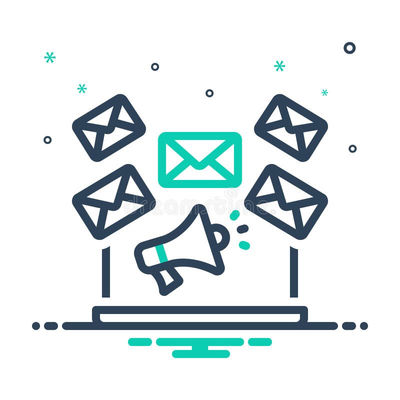 Mix Icon for Email Marketing, Email and Notification Stock Vector ...