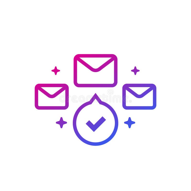 Email Marketing Icon with a Check Mark, Vector Stock Vector ...